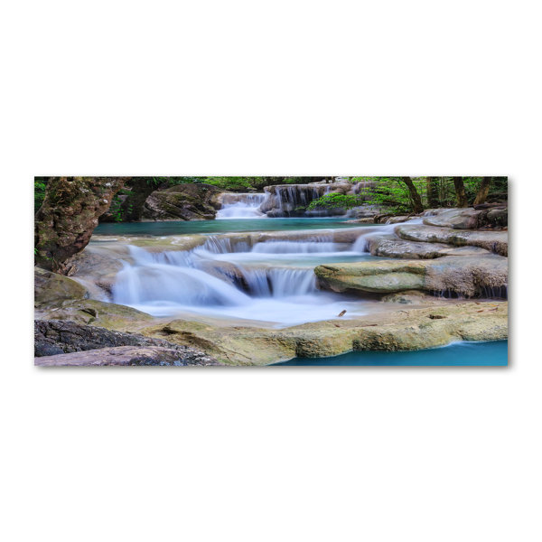 Union Rustic Kaskade im Wald - Kunstdrucke auf Leinwand | Wayfair.de